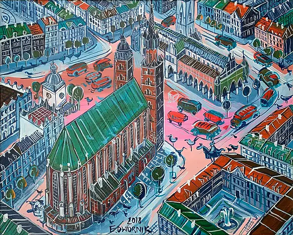 Kraków - OBRAZ OLEJNY - Edward Dwurnik | TouchofArt