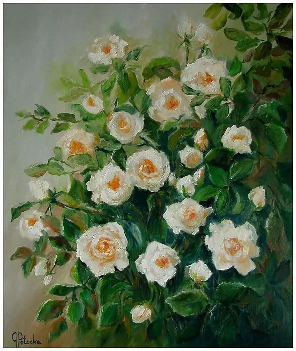 Roses oil painting 50-60 cm - Grażyna Potocka | TouchofArt