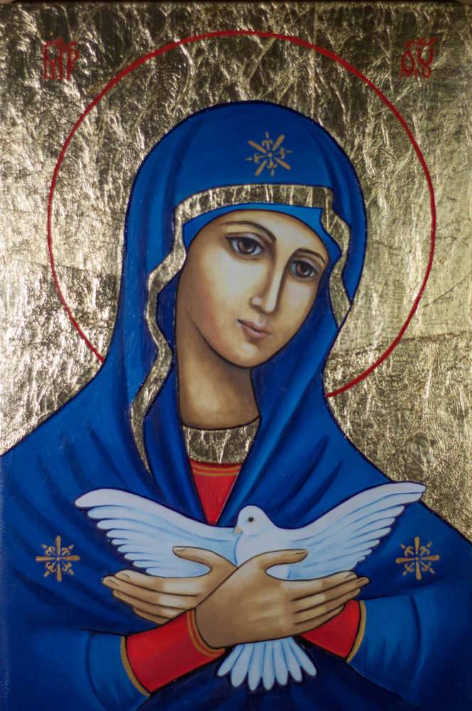Icon of the Pneumatophore Mother of God carrying the Holy Spirit ...