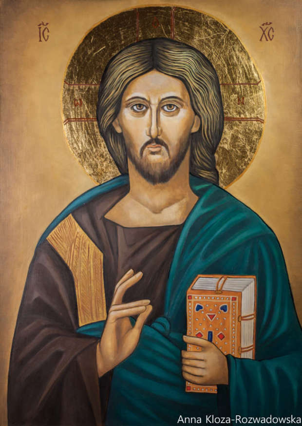 Ikone Jesus Christ Pantocrator - Andenken heilige Kommunion - Anna ...