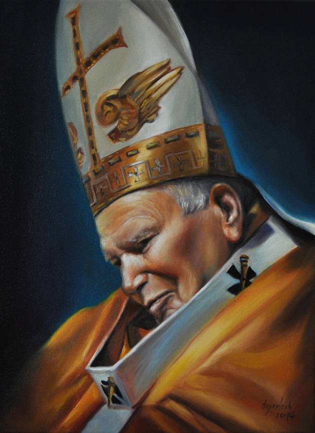 ŚWIĘTY JAN PAWEŁ II PAPIEŻ POPE JOHN PAUL II KAROL WOJTYŁA OBRAZ DAMIAN ...