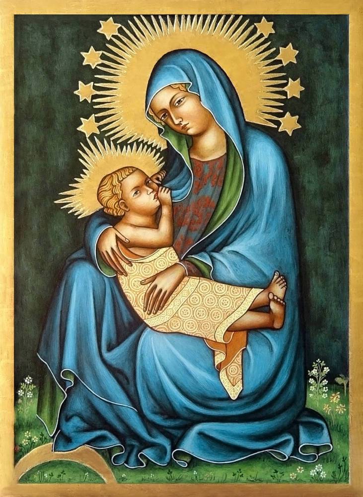 The Rainy Madonna - painted on the basis of a Czech, Gothic 14th c ...